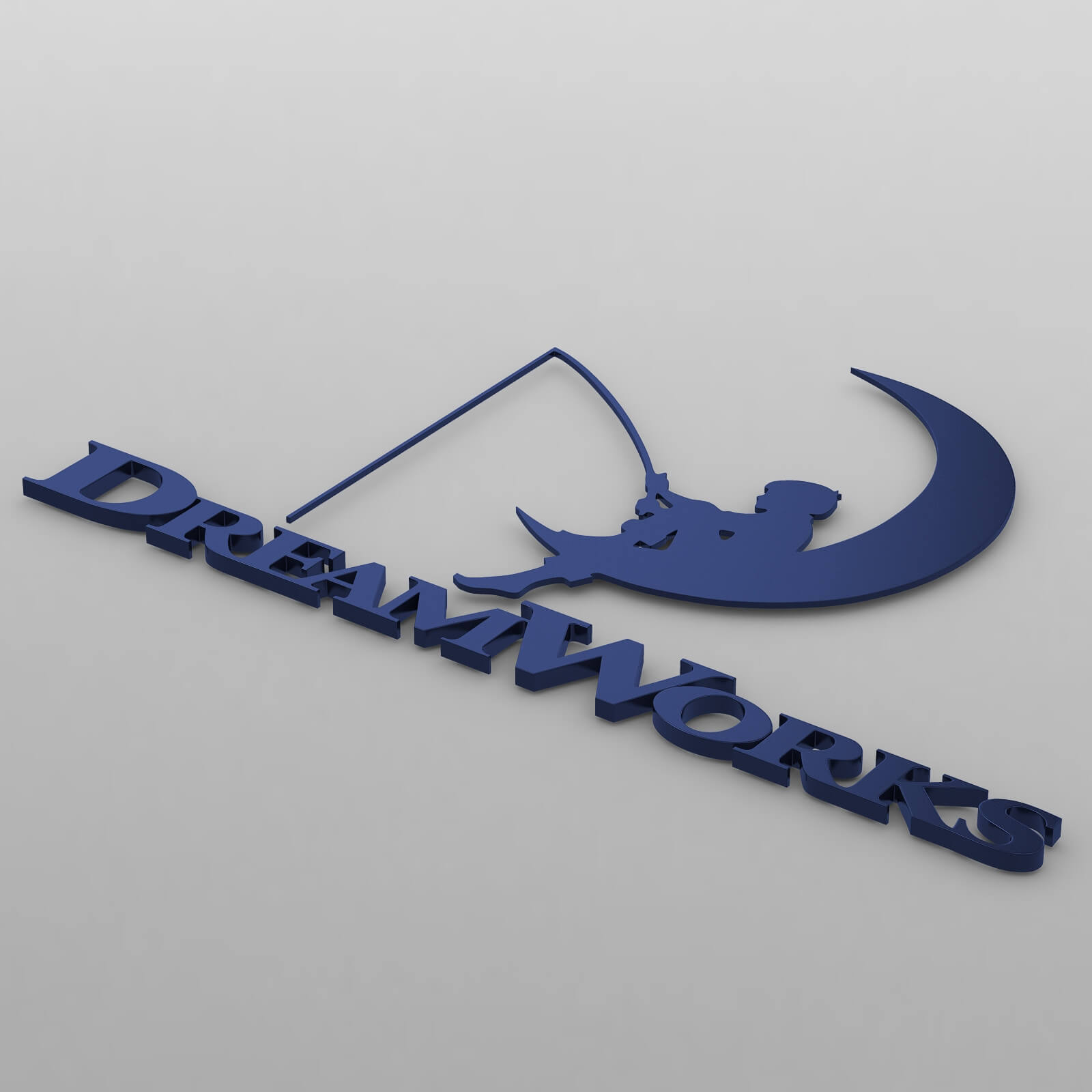 Dream Works Logo - 3D Model by 3d_logoman