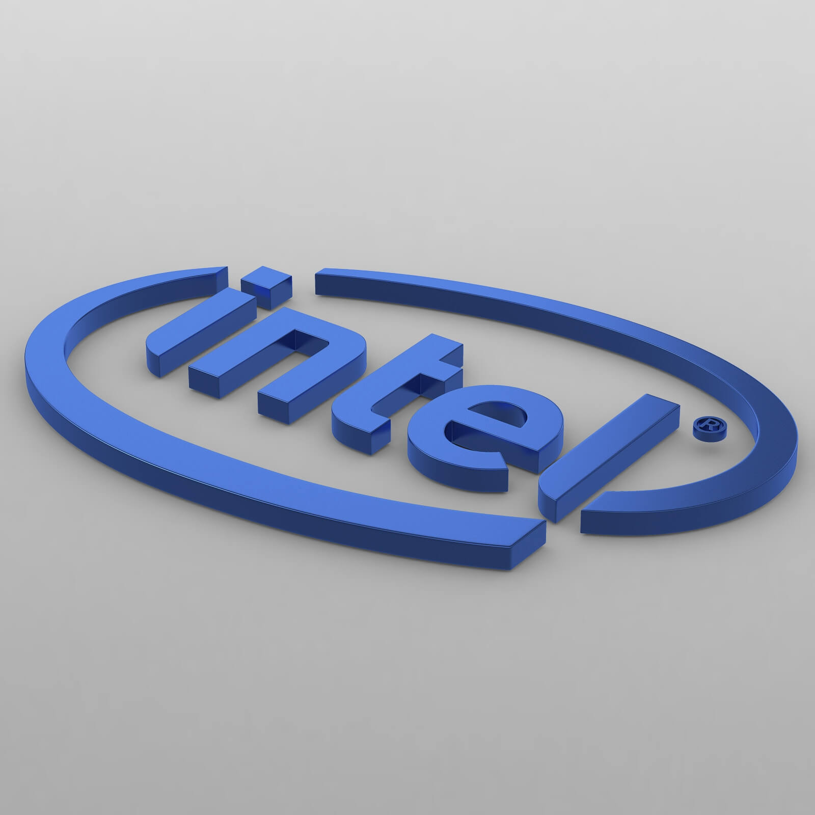 Intel Logo - 3D Print Model by 3d_logoman