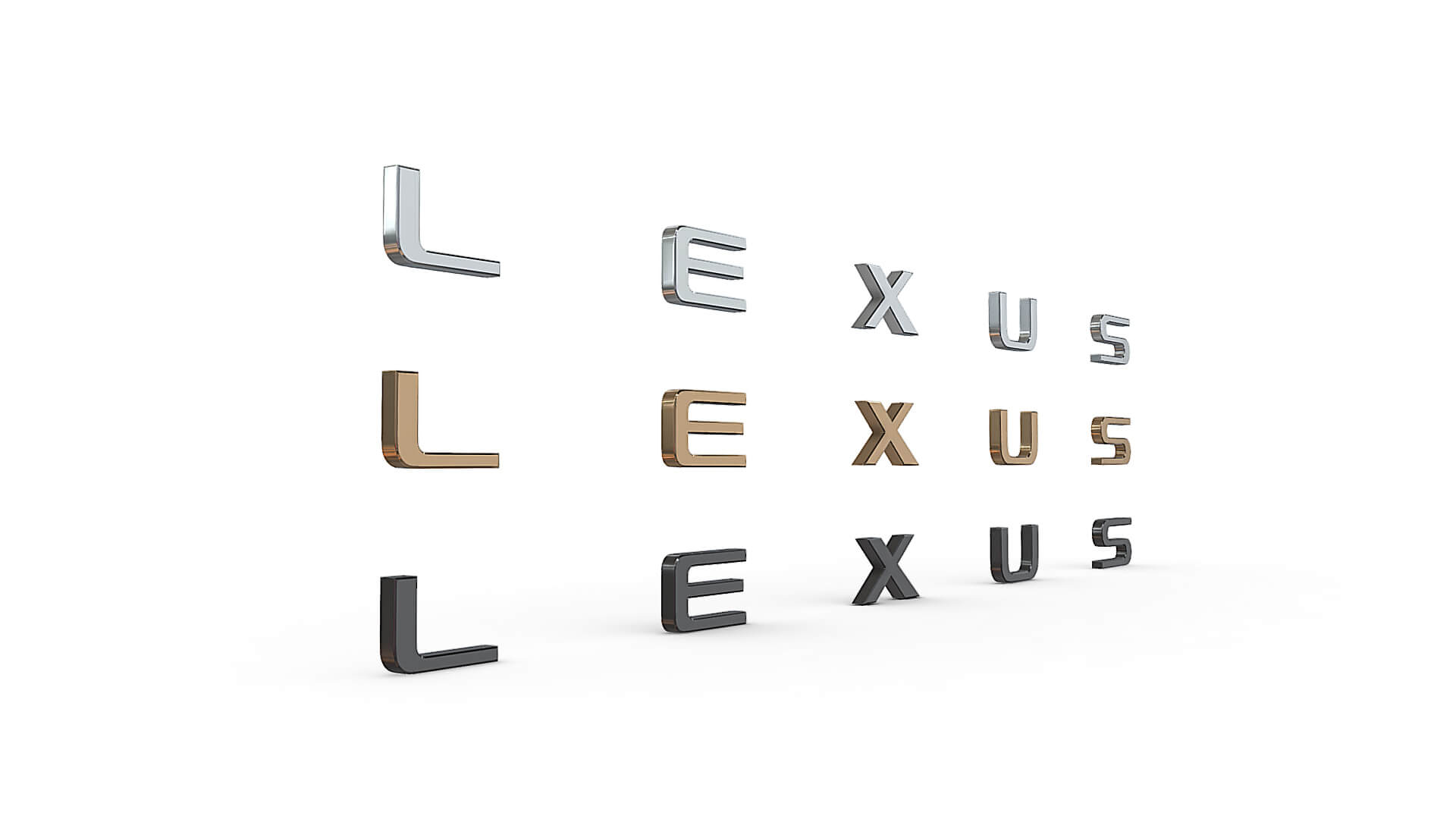 Lexus New Logo Nameplate - 3D Model by 3d_logoman