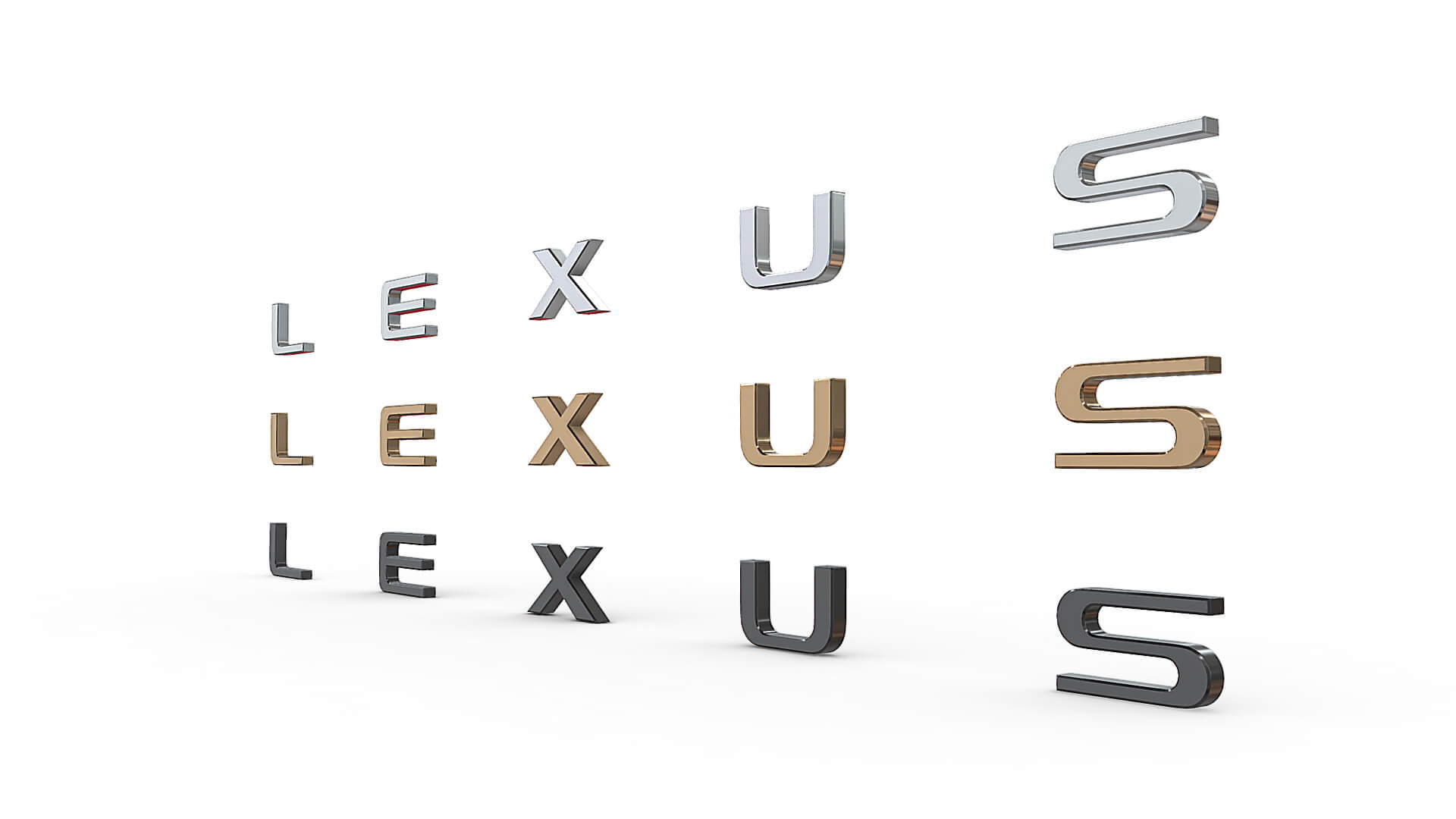 Lexus New Logo Nameplate - 3D Model by 3d_logoman