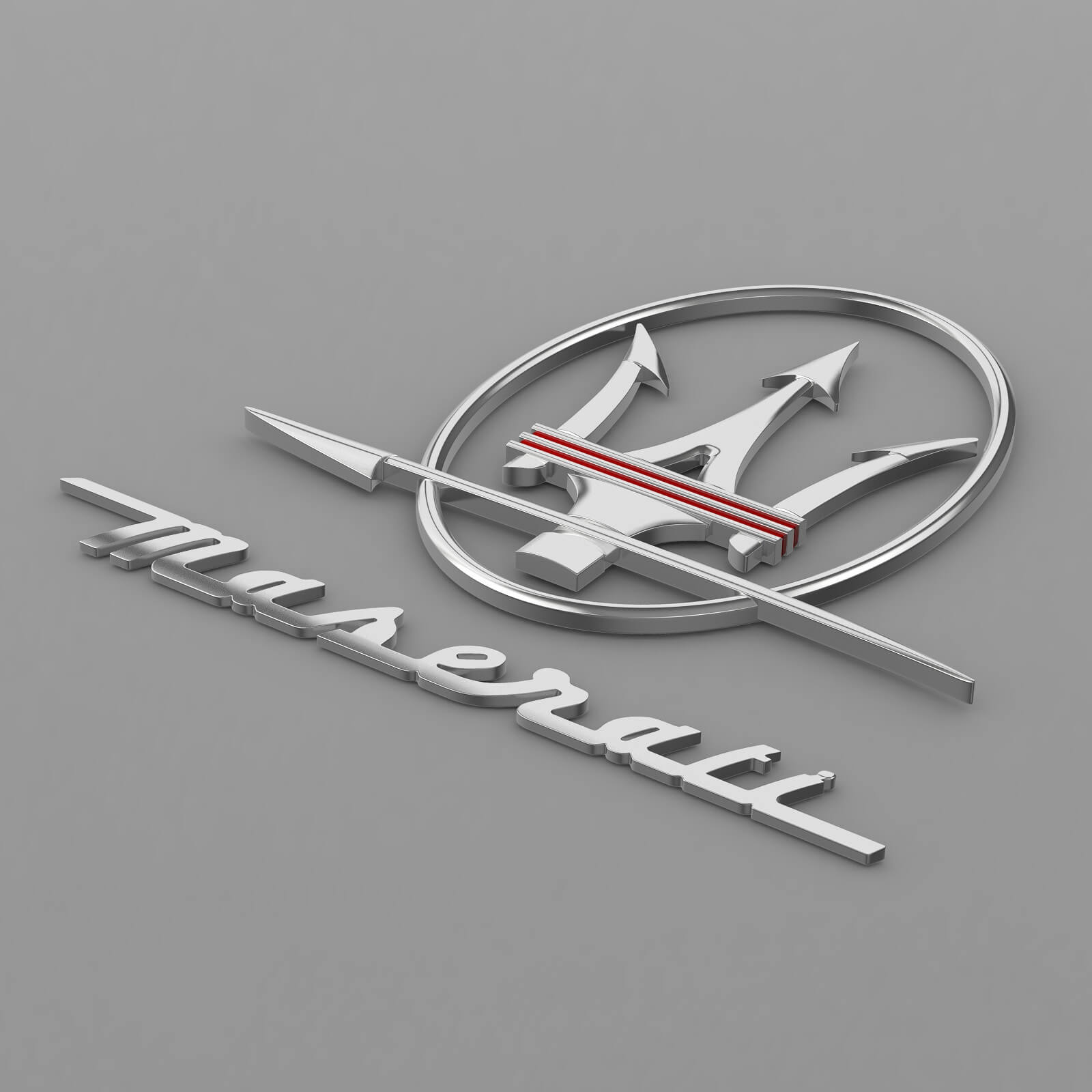 Maserati Logo - 3D Model by 3d_logoman