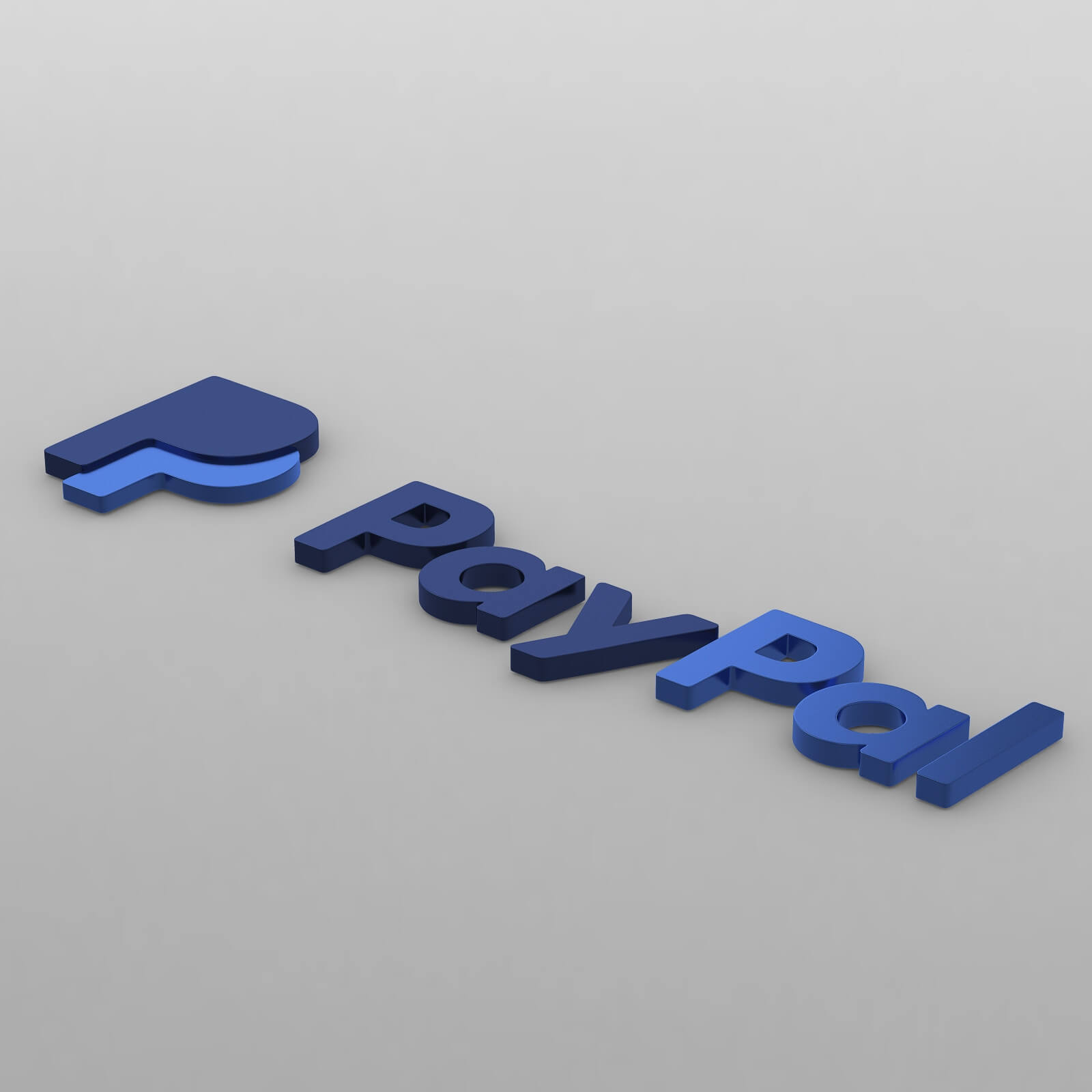 Pay Pal Logo - 3D Print Model by 3d_logoman