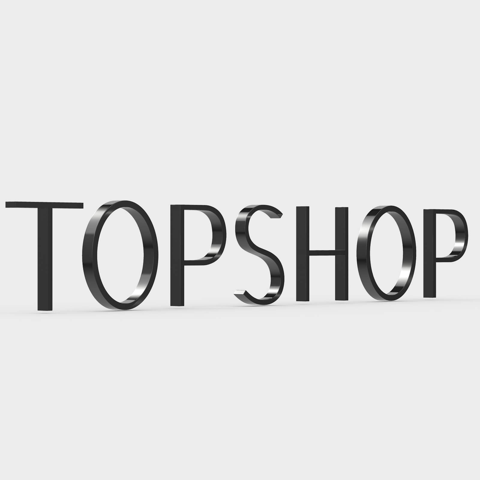 Topshop Logo - 3D Model by 3d_logoman