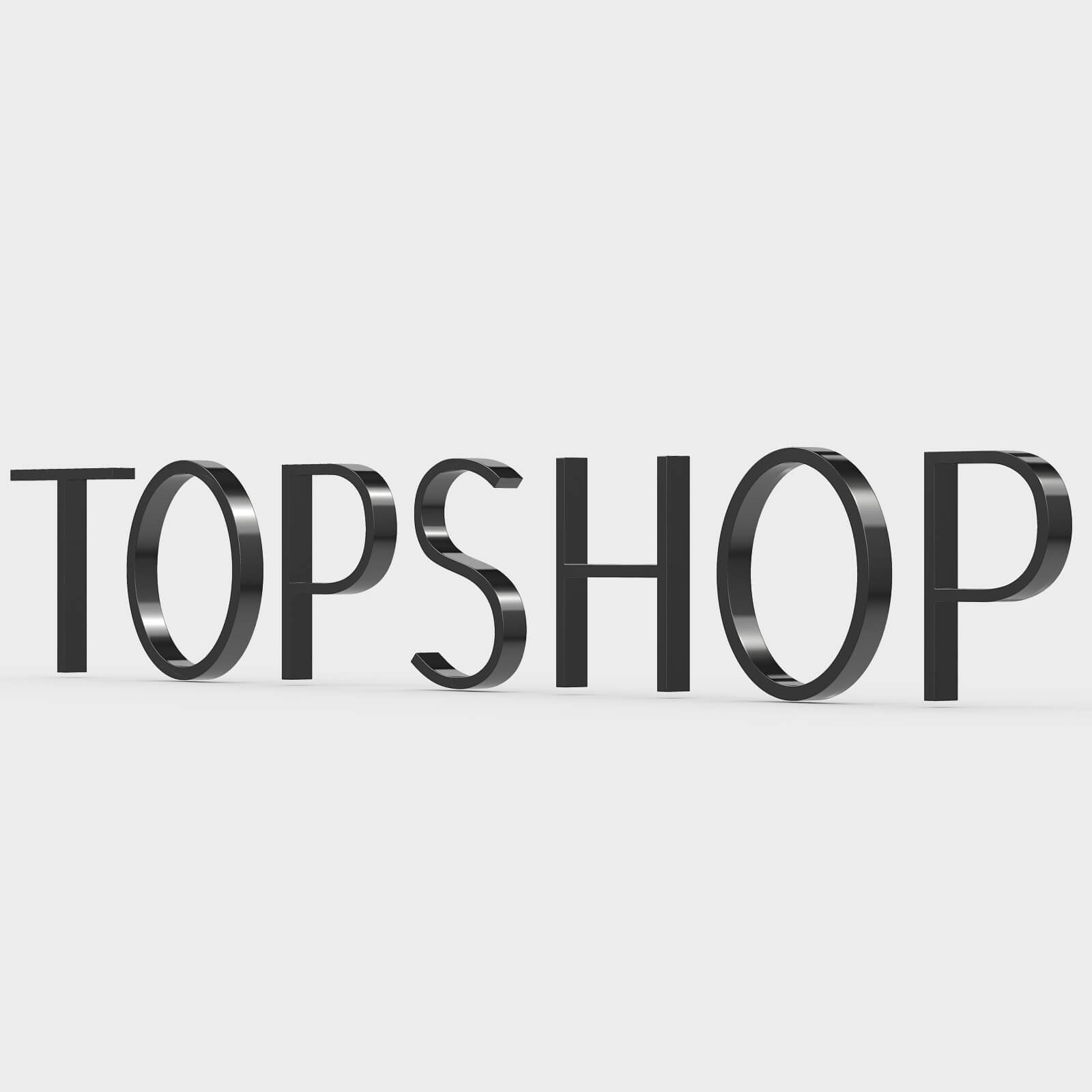 Topshop Logo - 3D Model by 3d_logoman
