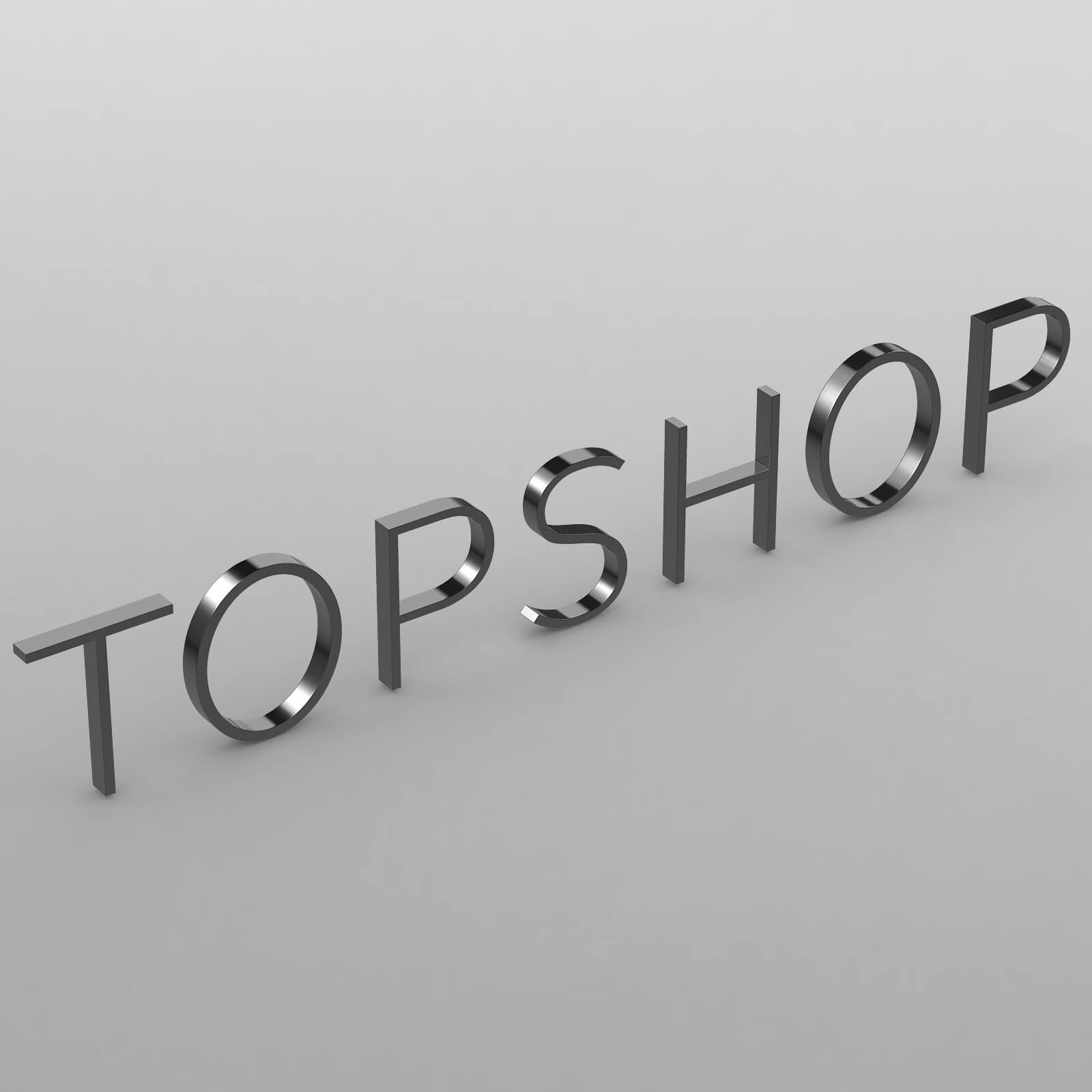 Topshop Logo - 3D Model by 3d_logoman