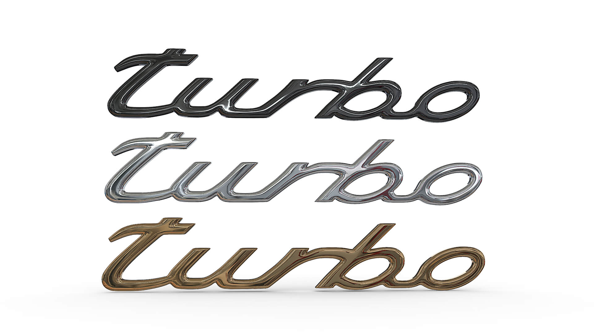 Turbo Porsche Emblem Nameplate - 3D Model by 3d_logoman