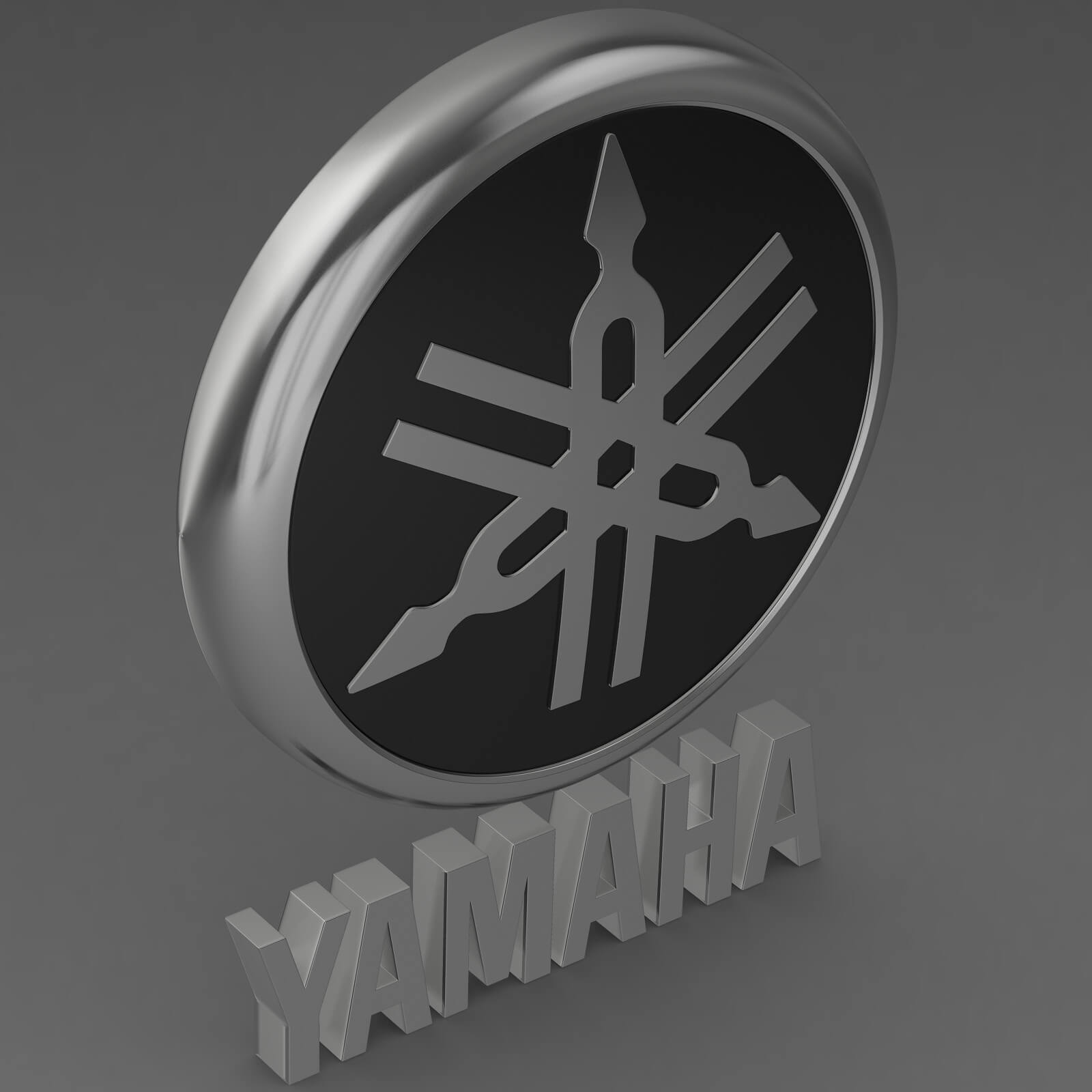 Black Yamaha Logo Yamaha Logo 3D Model By 3d_logoman
