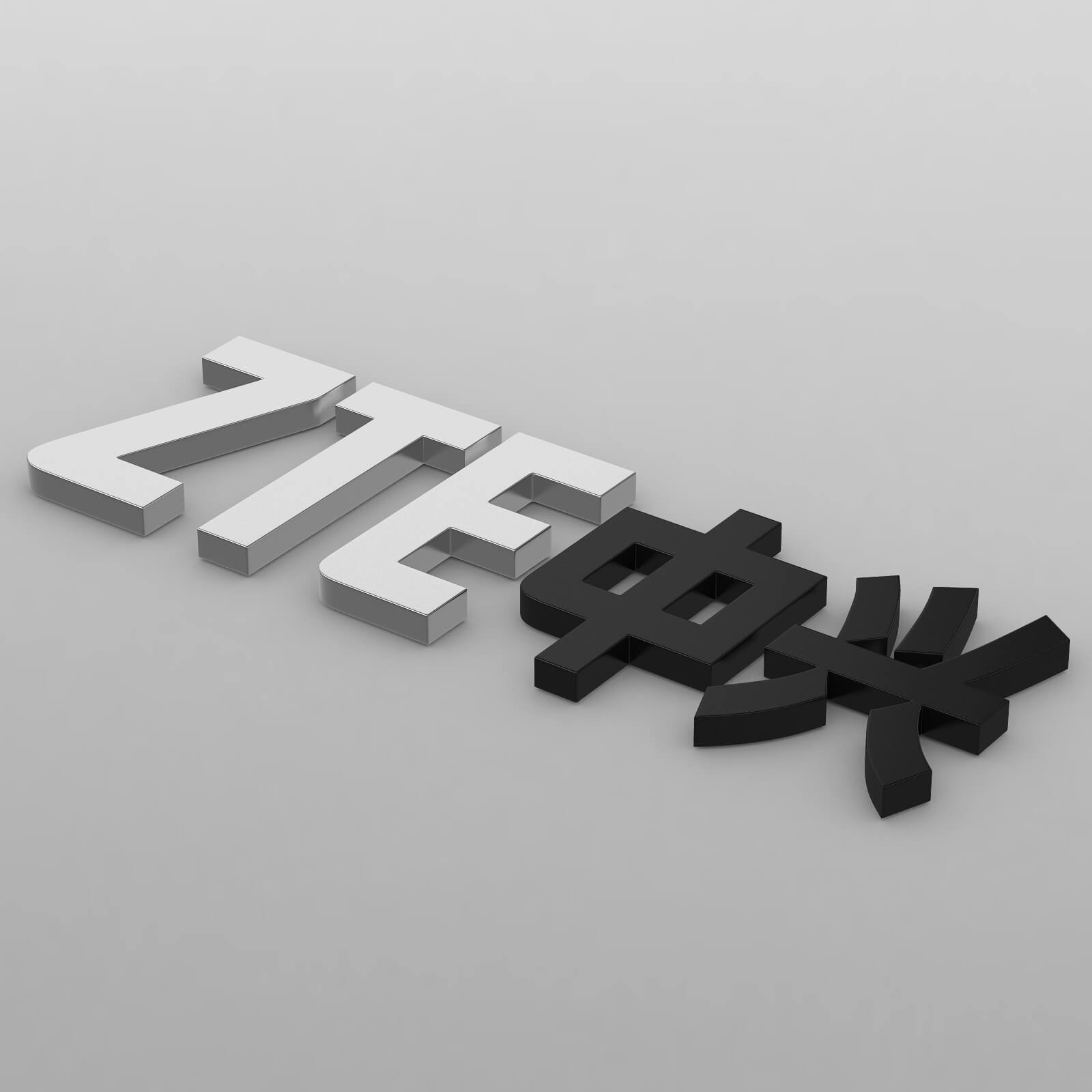 ZTE Logo - 3D Model by 3d_logoman