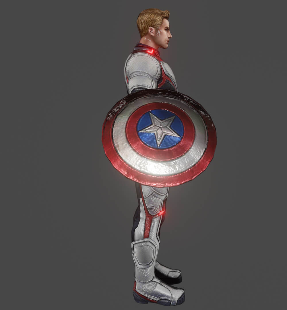 Captain America AE Team Suit Low Poly - 3D Model by 3d_Services
