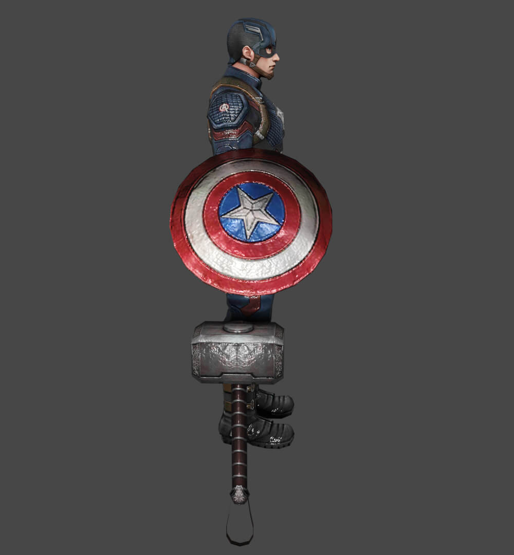 Captain America Low Poly - 3D Model by 3d_Services