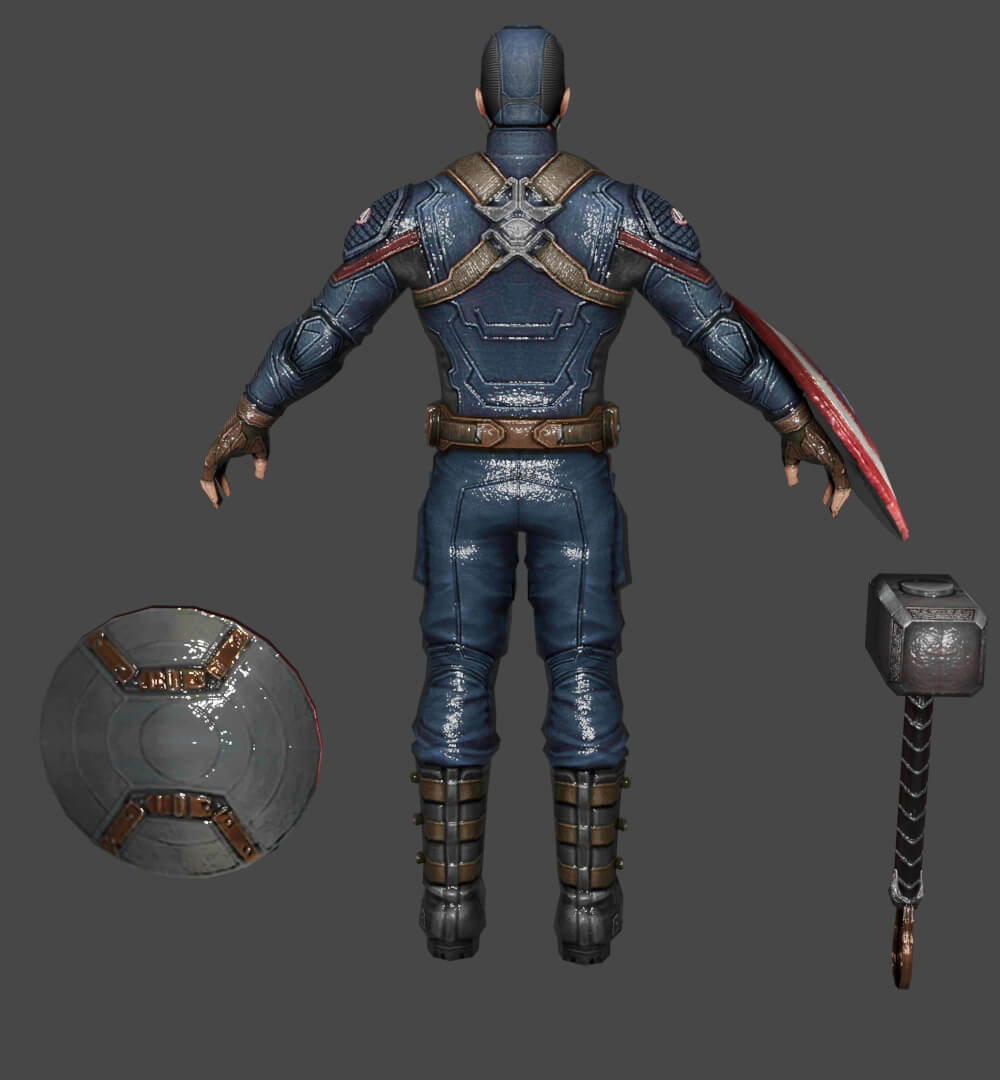 Captain America Low Poly - 3D Model by 3d_Services