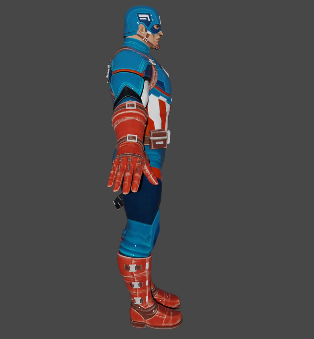 Captain America Low Poly - 3D Model by 3d_Services