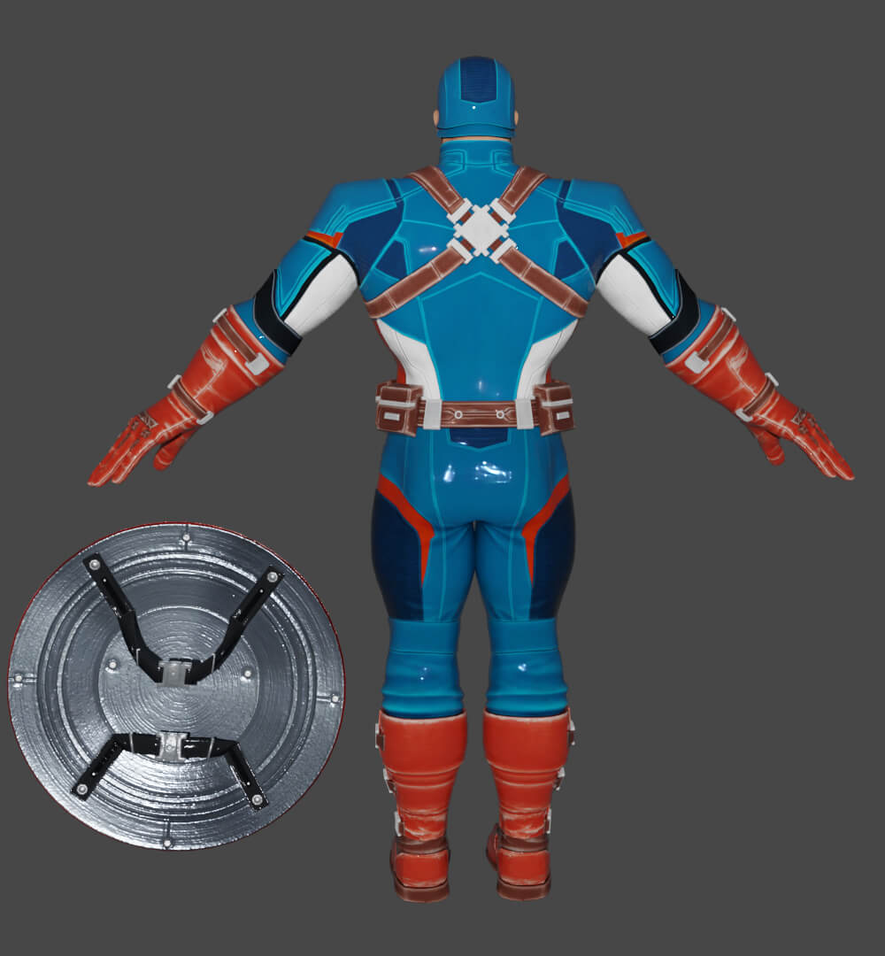 Captain America Low Poly - 3D Model by 3d_Services