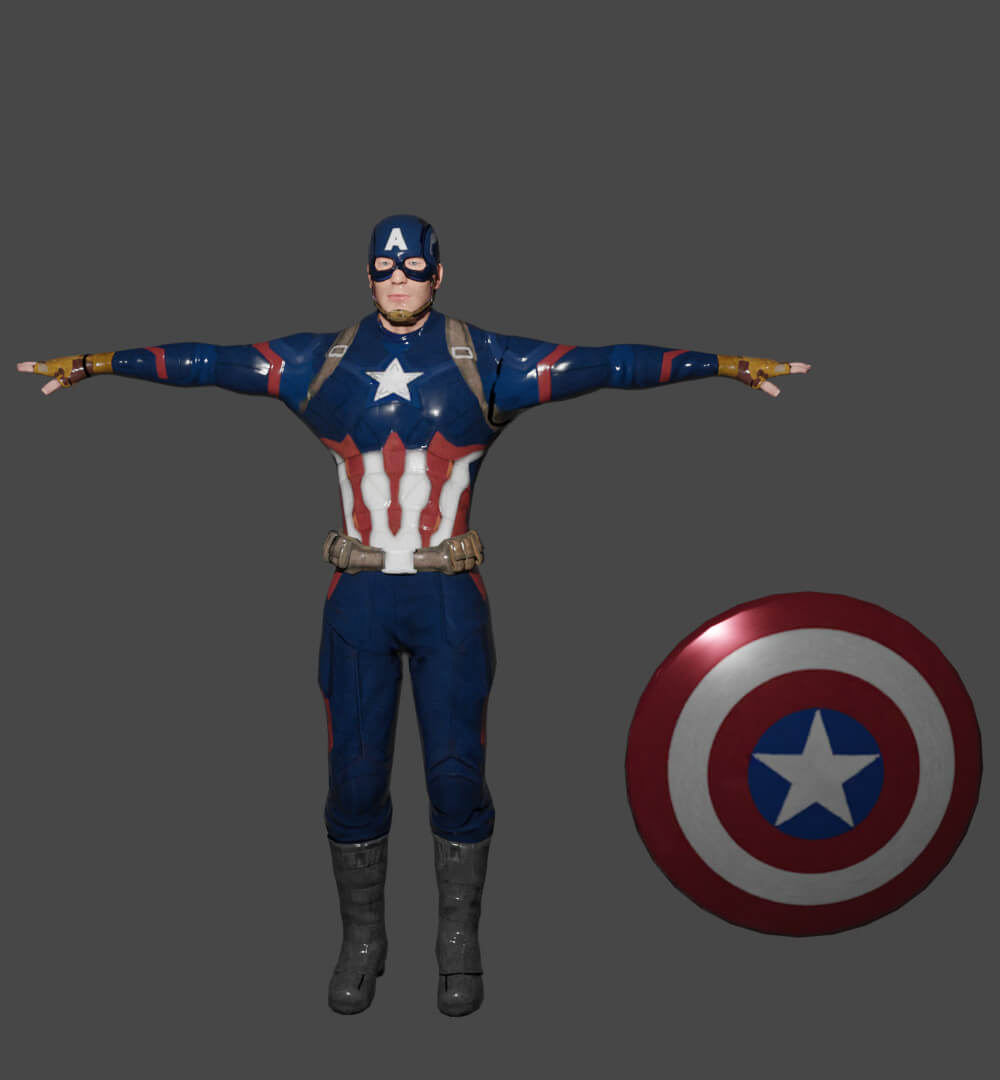 Captain America - 3D Model by 3d_Services