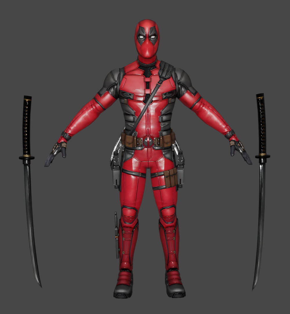 Deadpool Low Poly - 3D Model by 3d_Services