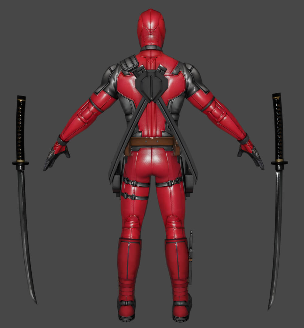 Deadpool Low Poly - 3D Model by 3d_Services