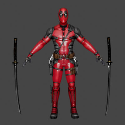 Deadpool Low Poly - 3D Model by 3d_Services