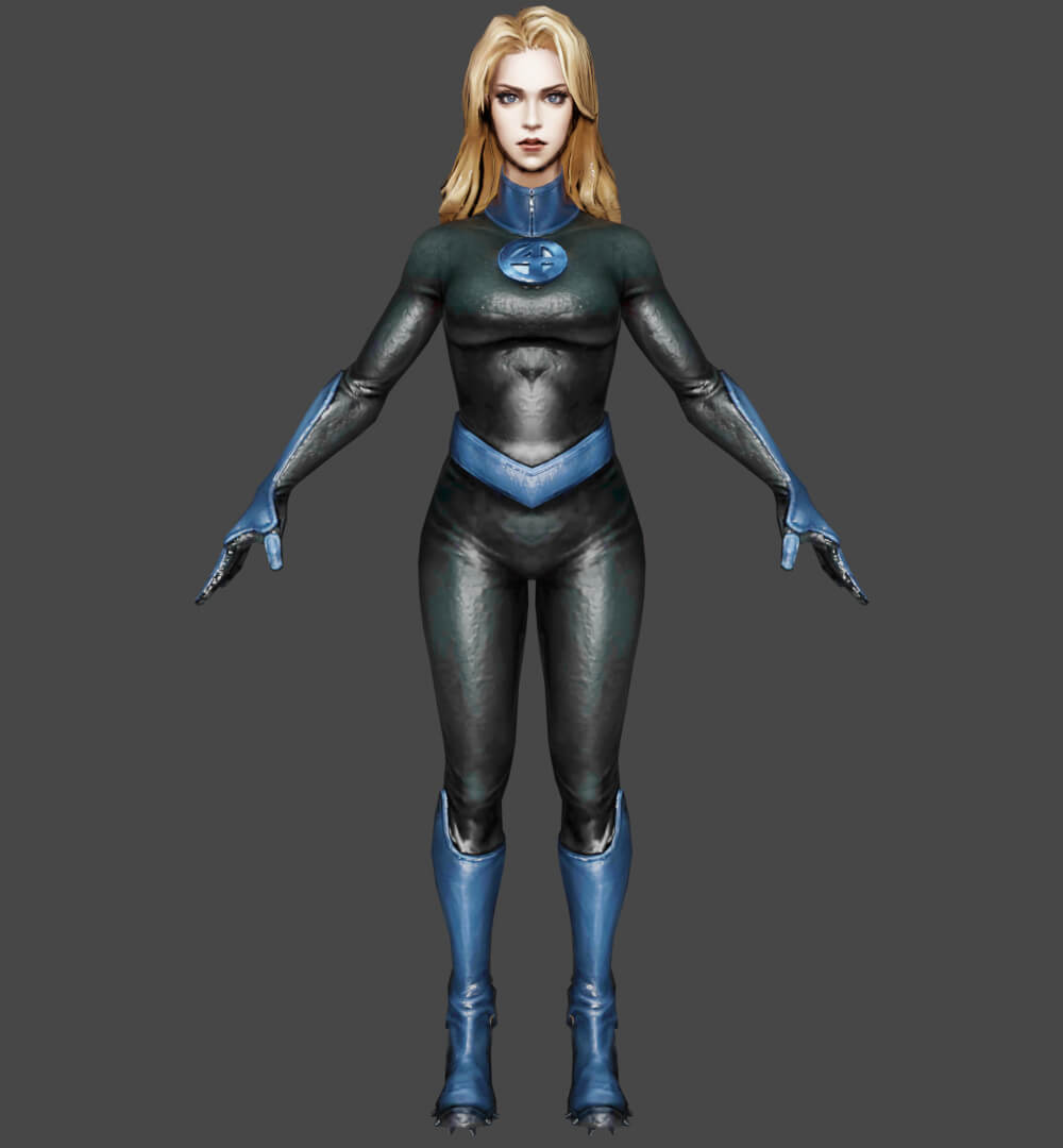 Invisible Woman Low Poly - 3D Model by 3d_Services