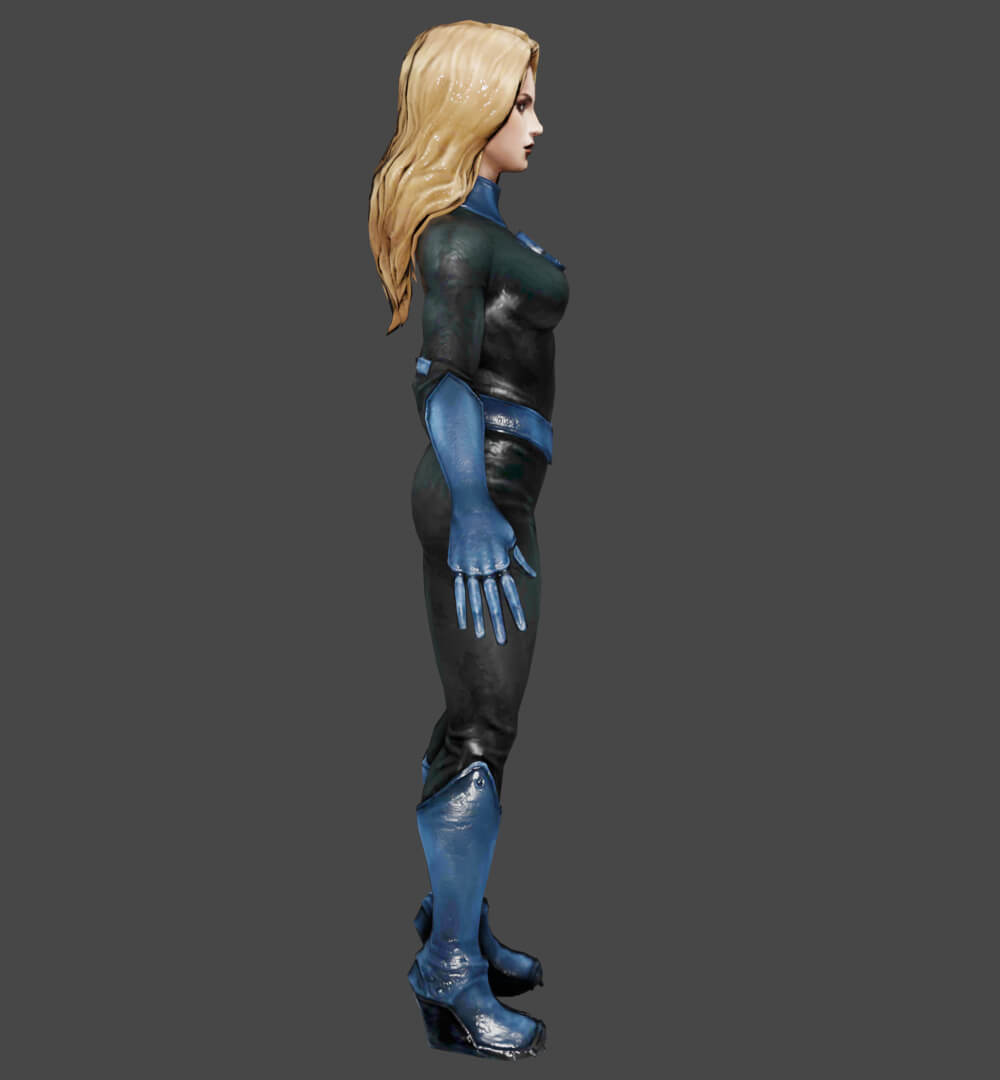 Invisible Woman Low Poly - 3D Model by 3d_Services
