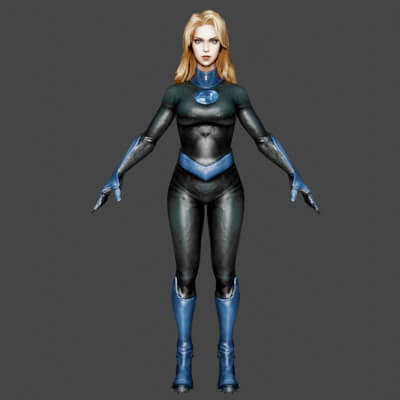 Invisible Woman Low Poly - 3D Model by 3d_Services