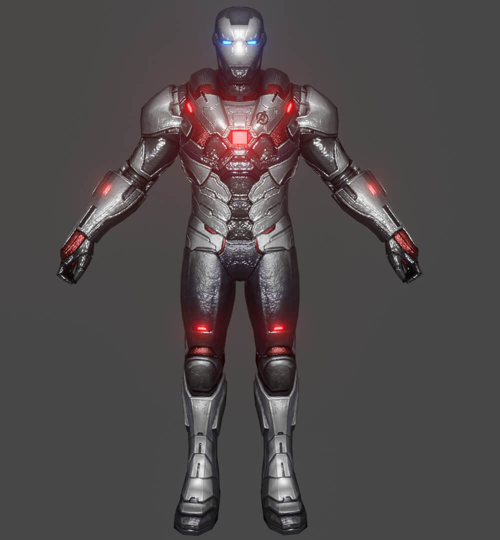 War Machine AE Team Suit Low Poly - 3D Model by 3d_Services