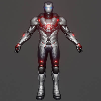 War Machine AE Team Suit Low Poly - 3D Model by 3d_Services
