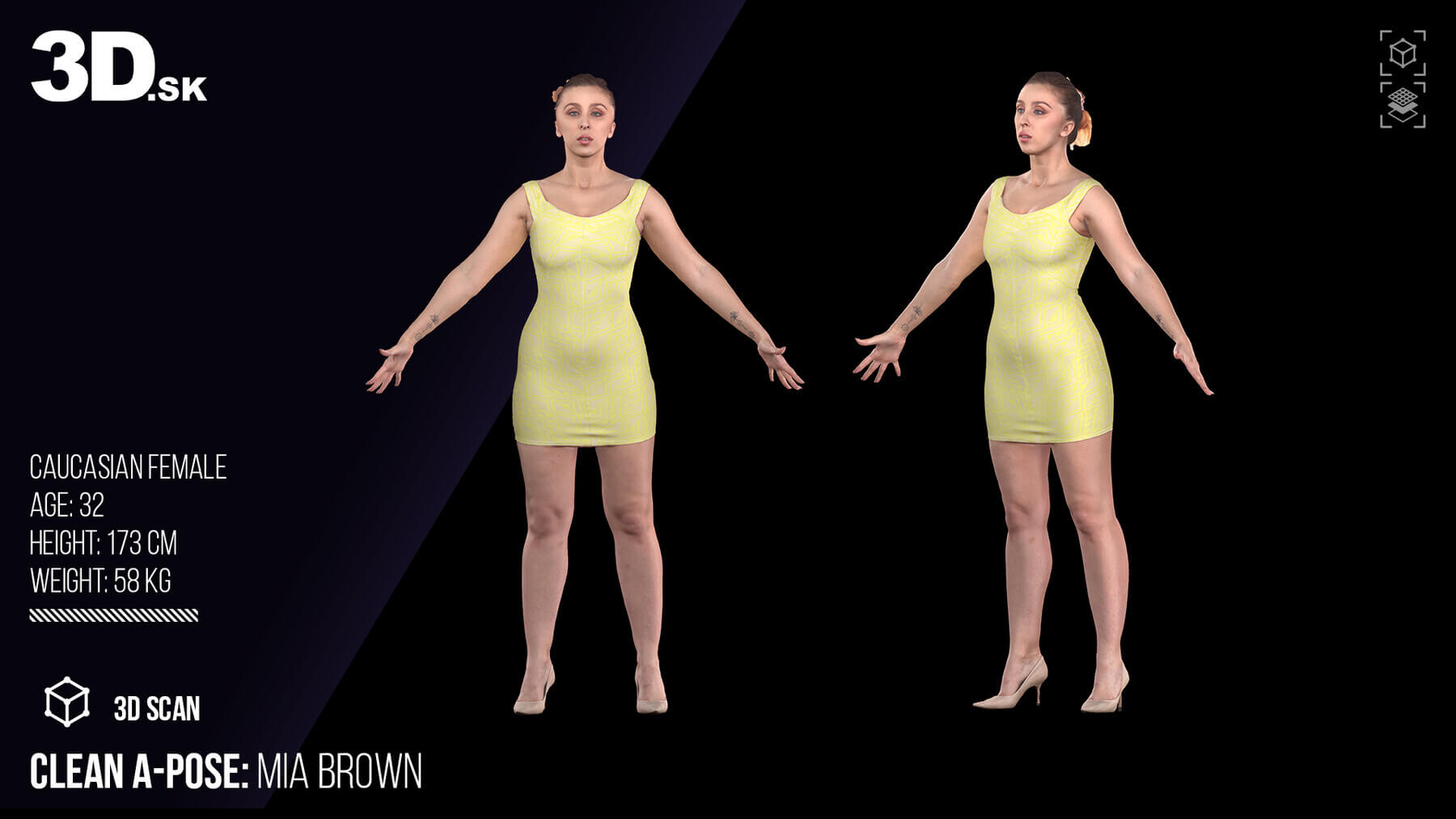 Clean a Pose 3D Scan | Mia Brown Dressed by 3d-sk