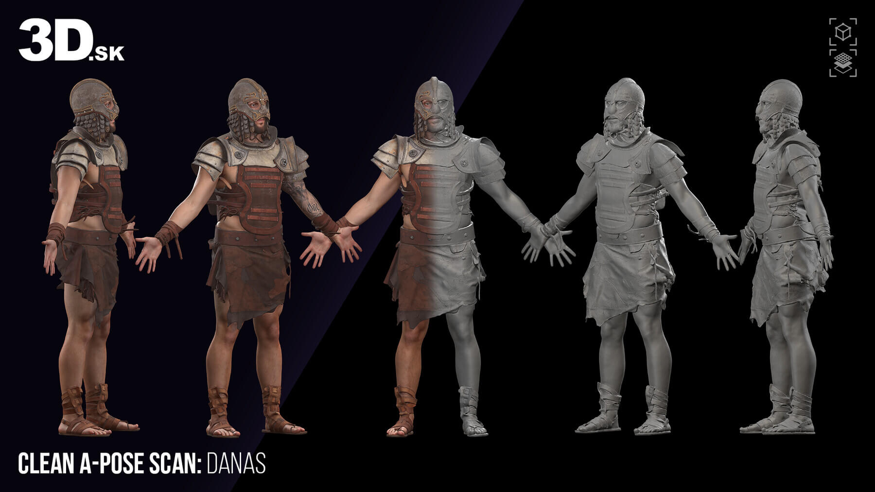 Clean Apose Scan Danas Gladiator - 3D Model by 3d-sk