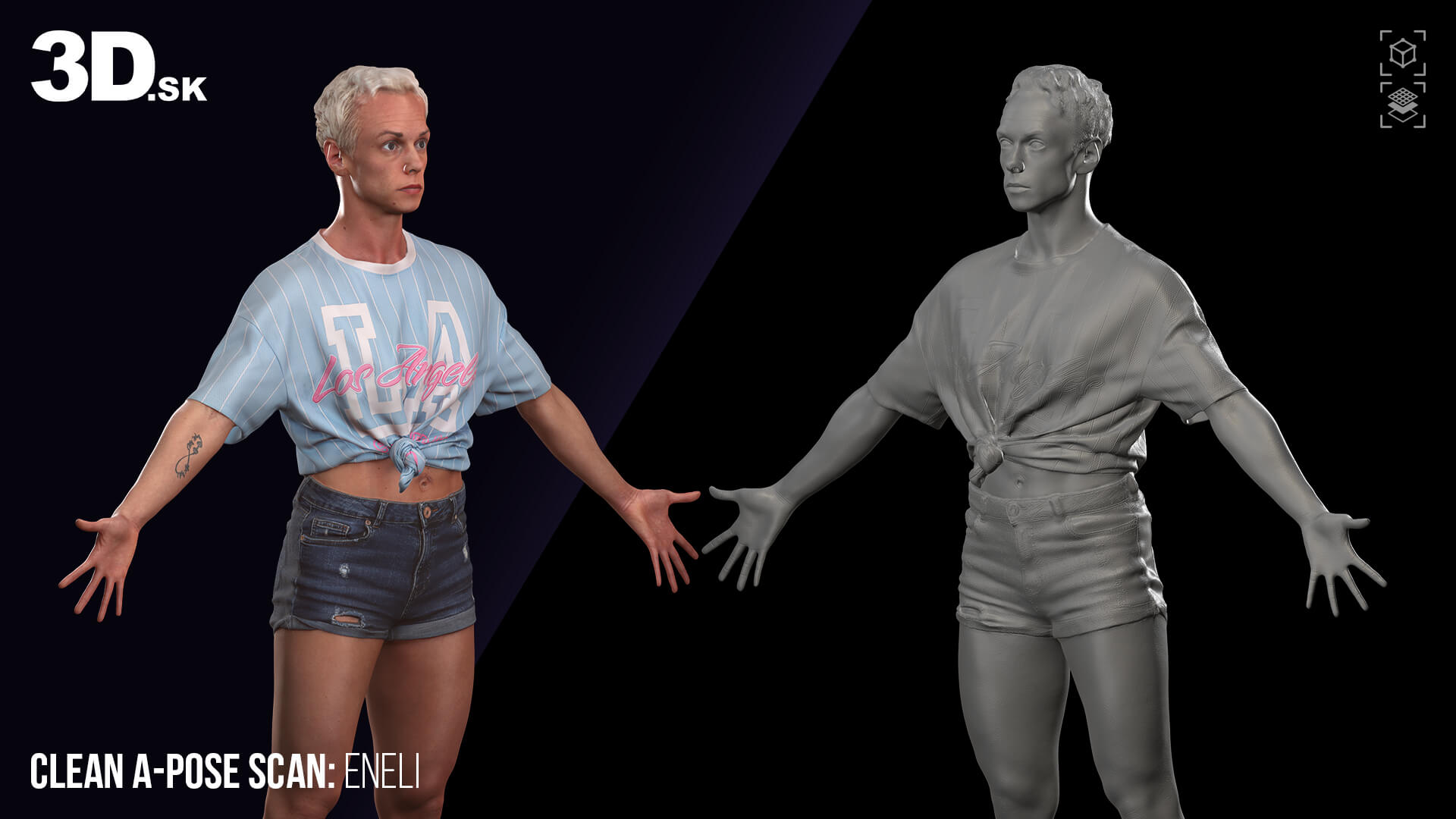 Clean Apose Scan Eneli Clothed - 3D Model by 3d-sk