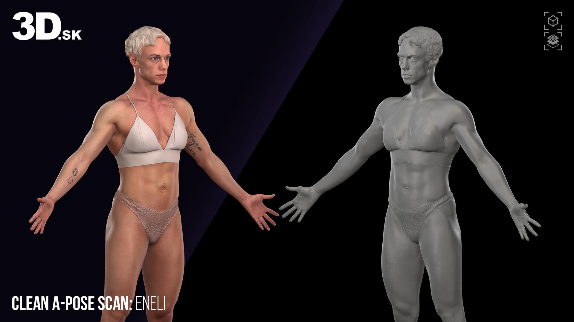 Clean Apose Scan Eneli Underwear - 3D Model by 3d-sk