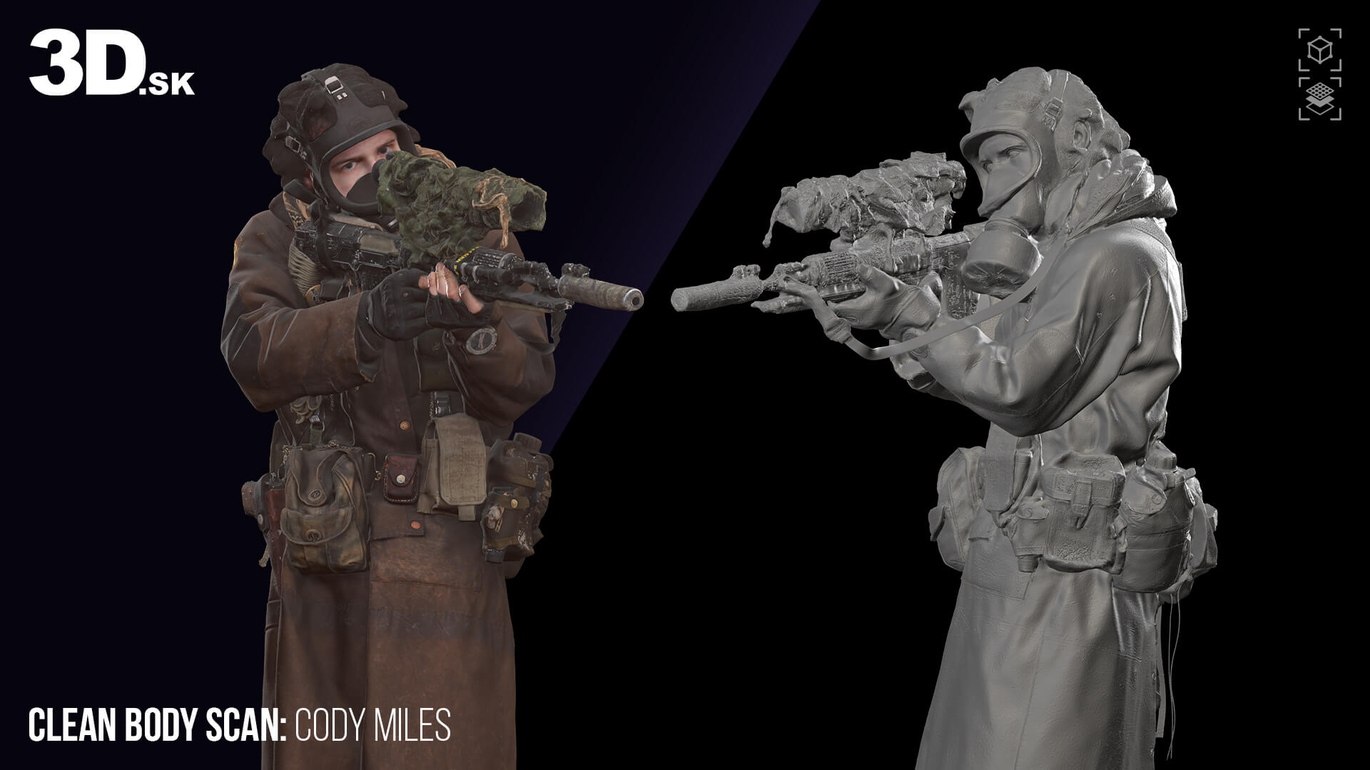 Clean Body 3D Scan Cody Miles Army Stalker by 3d-sk