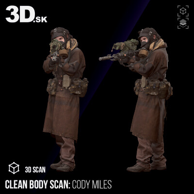 Clean Body 3D Scan Cody Miles Army Stalker by 3d-sk