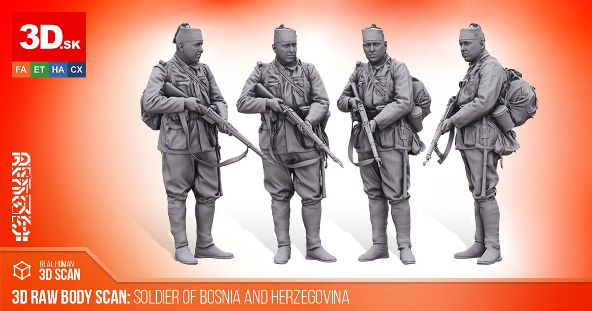 Cleaned 3D Body Scan of Soldier of Bosnia and Herzegovina by 3d-sk