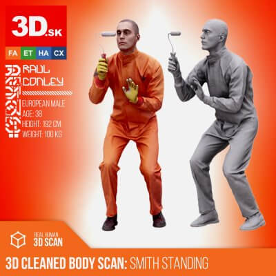 Cleaned 3D Body Scan Painter Standing by 3d-sk