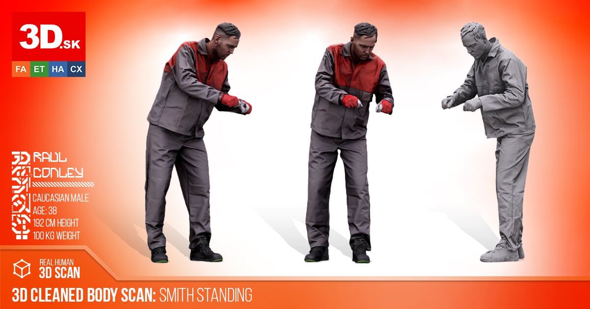 Cleaned 3D Body Scan Smith Standing by 3d-sk