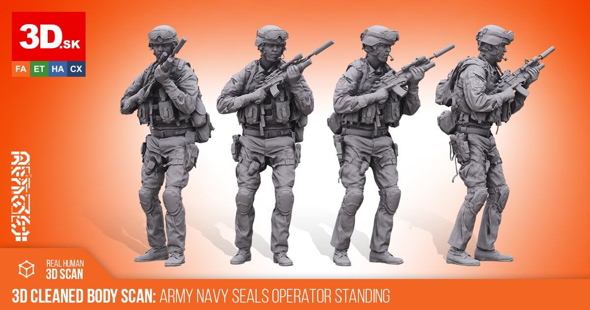 Cleaned 3D Scan - Reece Bates - Army Navy Seals Operator by 3d-sk