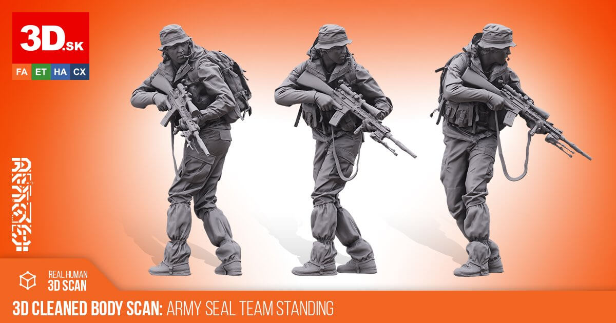 Cleaned 3D Scan - Reece Bates - Army Seal Team Standing by 3d-sk