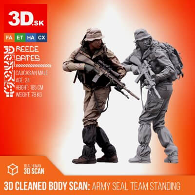 Cleaned 3D Scan - Reece Bates - Army Seal Team Standing by 3d-sk