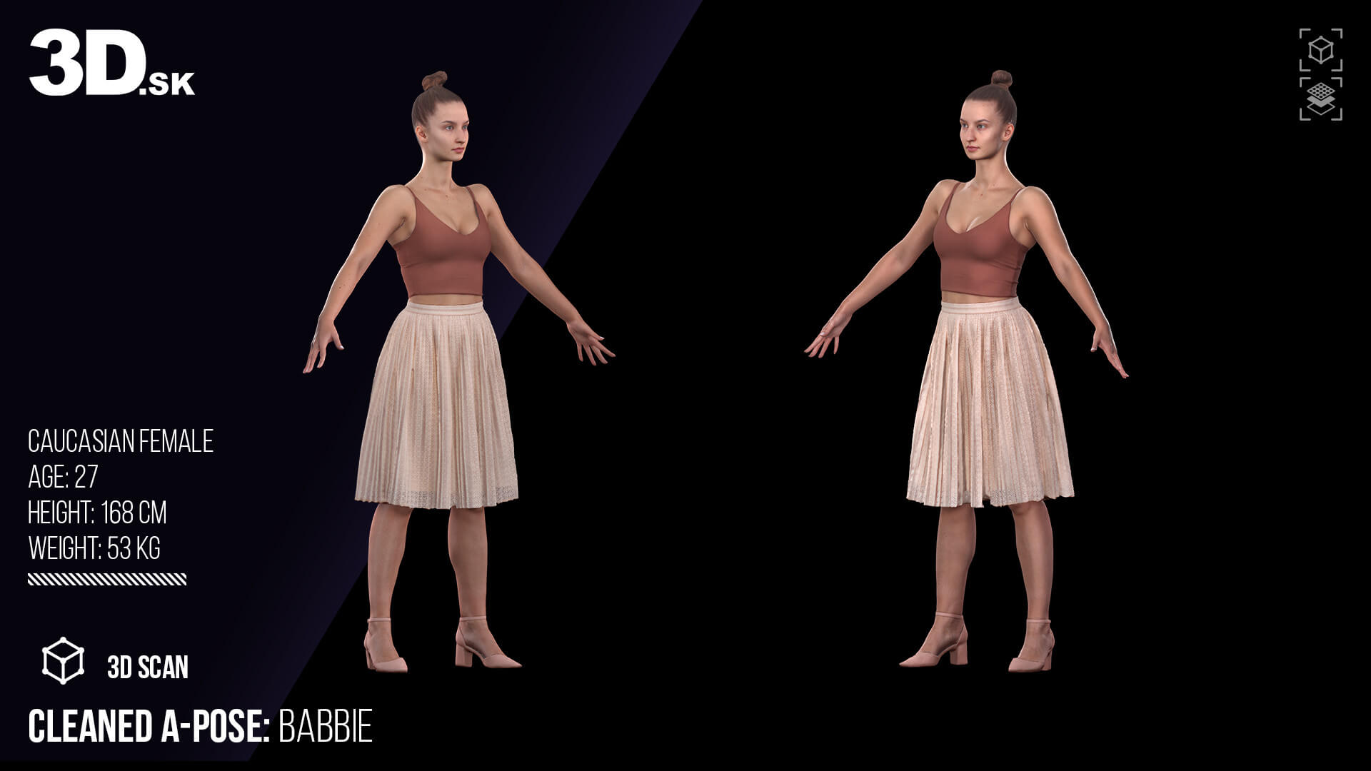 Cleaned a Pose Scan | Babbie Dressed - 3D Model by 3d-sk