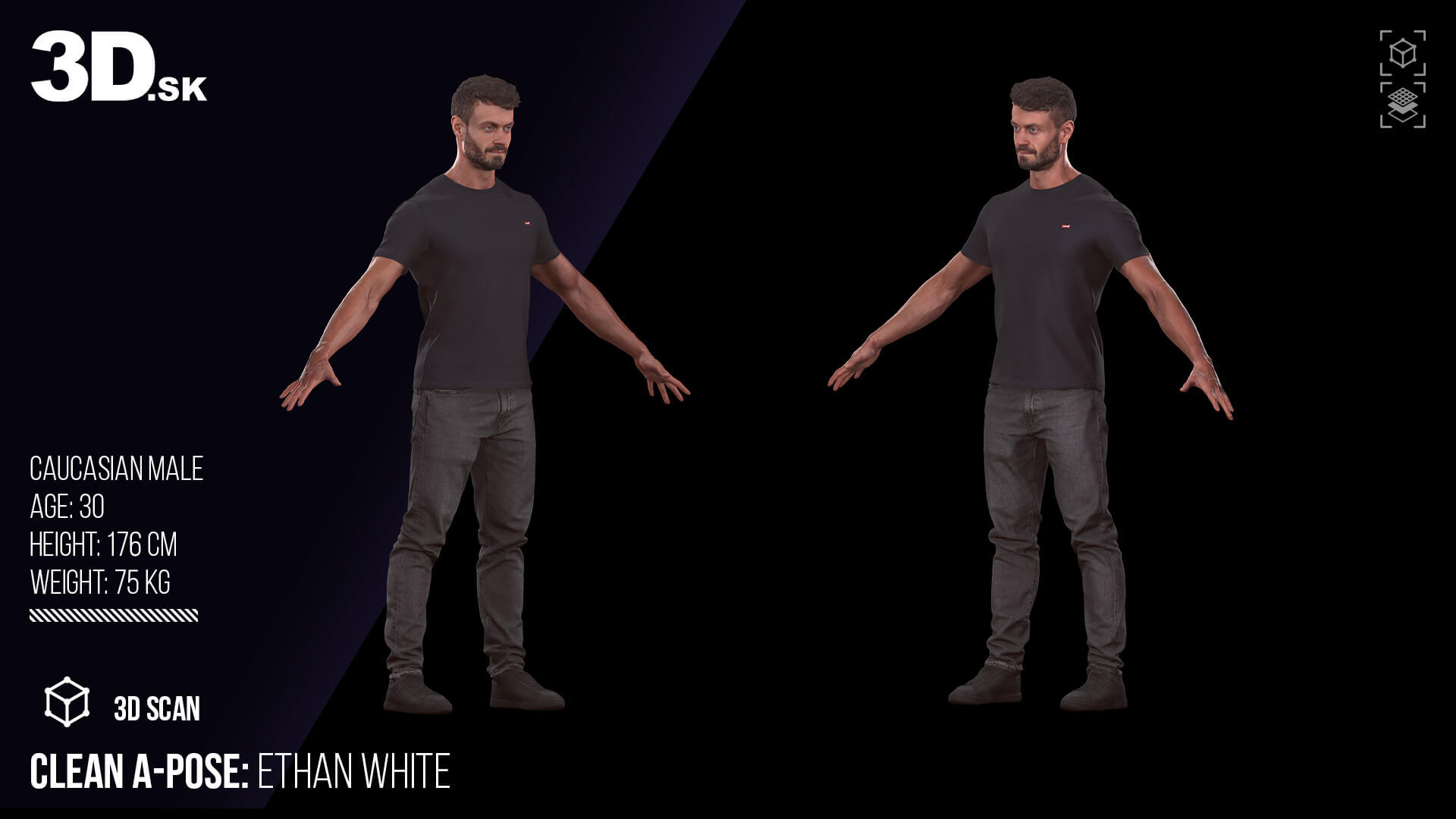 Cleaned a Pose Scan | Ethan White Dressed - 3D Model by 3d-sk