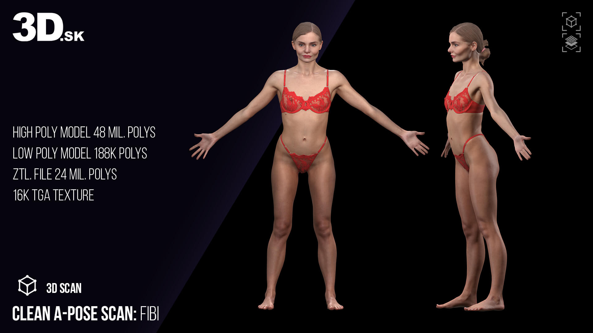 Cleaned a Pose Scan Fibi Underwear - 3D Model by 3d-sk
