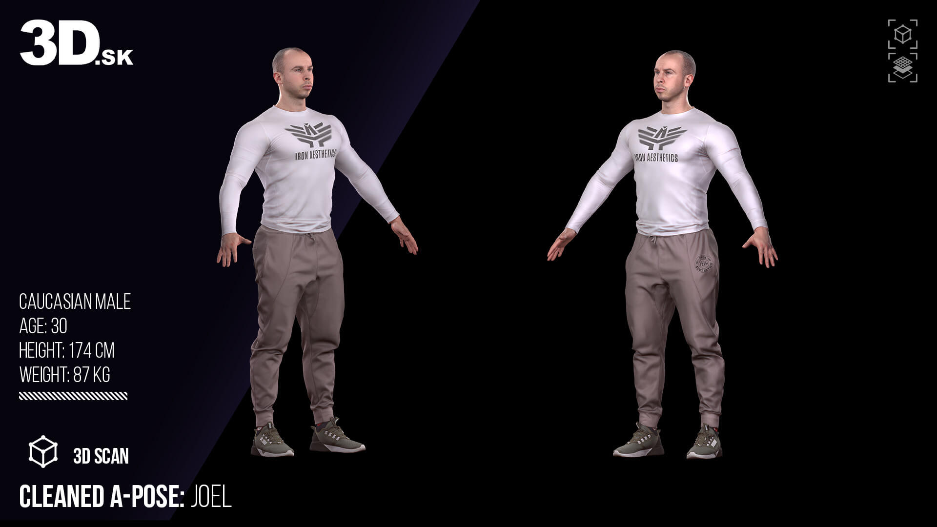 Cleaned A Pose Scan | Joel Dressed - 3D Model by 3d-sk