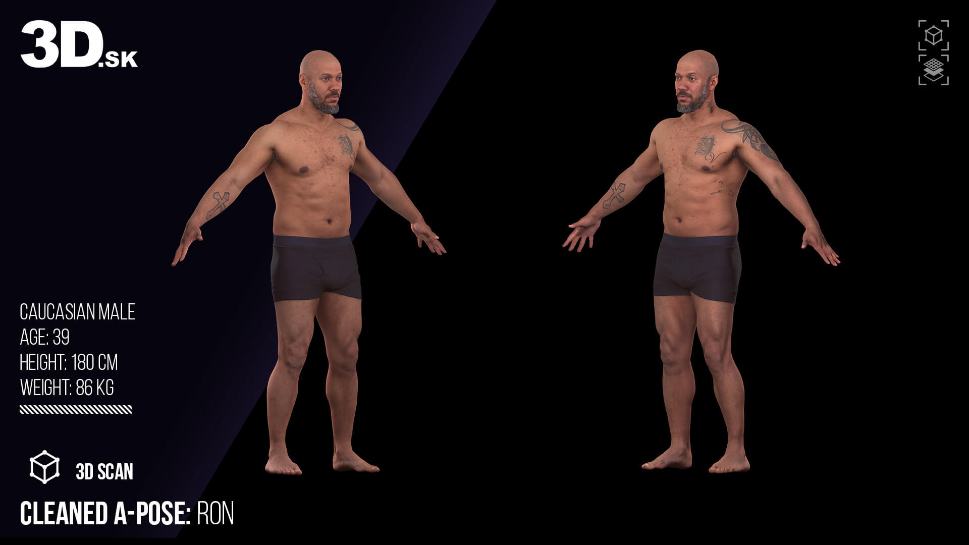 Cleaned A Pose Scan | Ron - 3D Model by 3d-sk