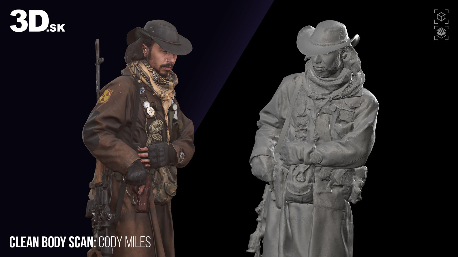 Cleaned Body Scan Cody Miles Army Stalker - 3D Model by 3d-sk