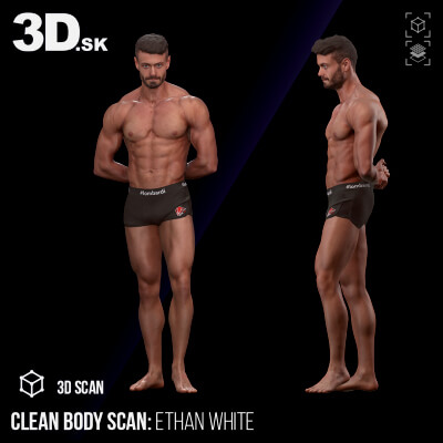 Cleaned Body Scan Ethan White Underwear - 3D Model by 3d-sk
