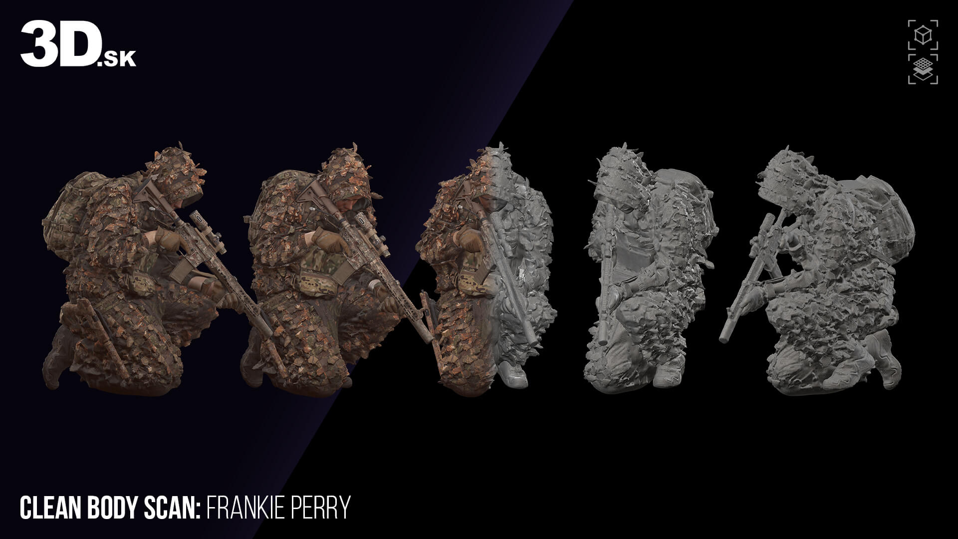 Cleaned Body Scan Frankie Perry Army Russian Sniper - 3D Model by 3d-sk