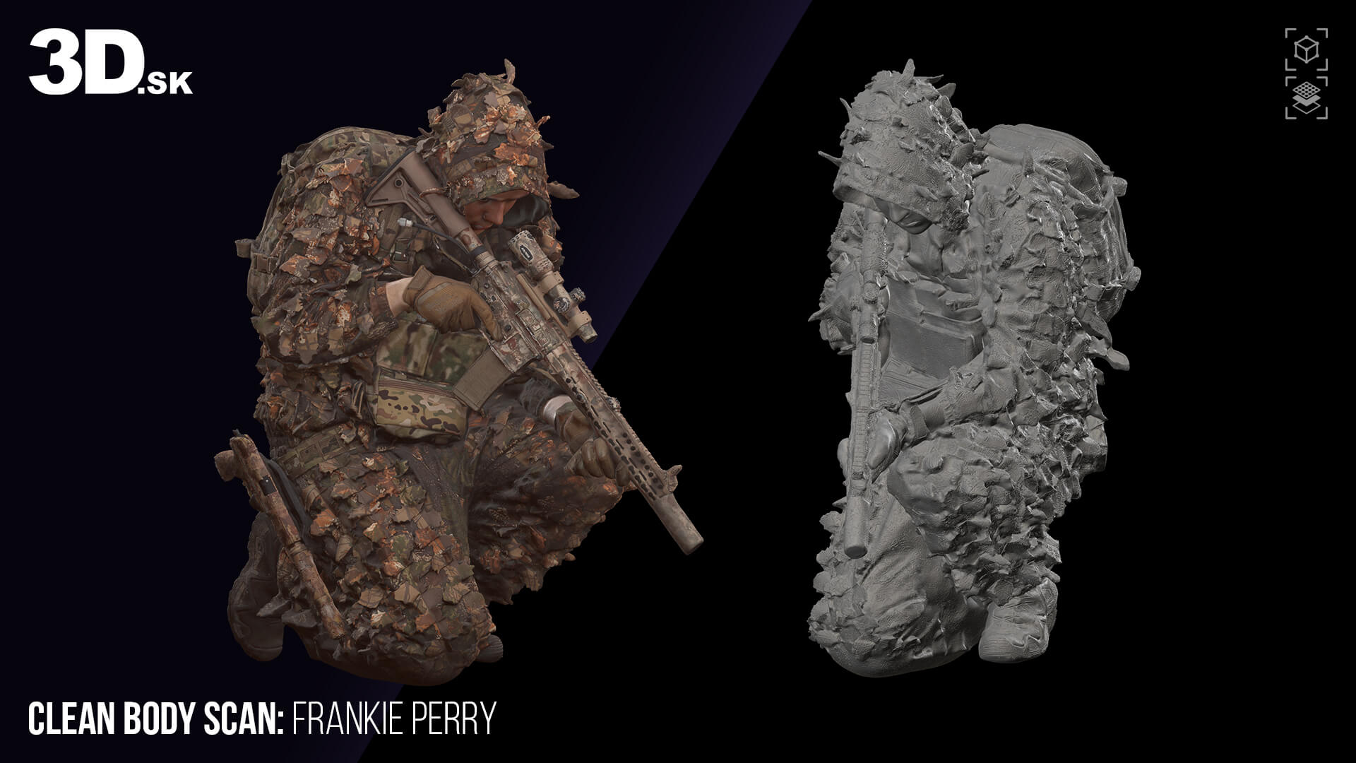 Cleaned Body Scan Frankie Perry Army Russian Sniper - 3D Model by 3d-sk