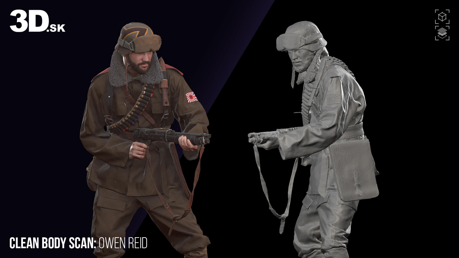 Cleaned Body Scan Owen Reid Army Eastasia Artillery - 3D Model by 3d-sk