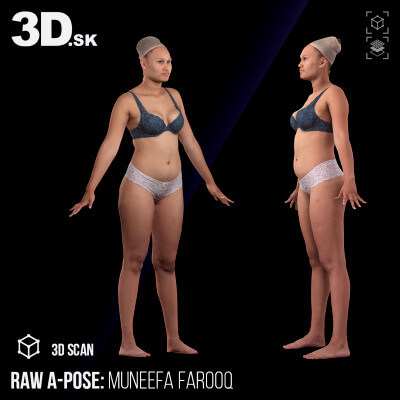 Raw A Pose | Muneefa Farooq - 3D Model by 3d-sk