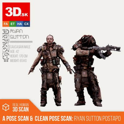 Raw A Pose Scan & Cleaned Body Scan Pose Postapocalyptic#1 - 3D Model ...
